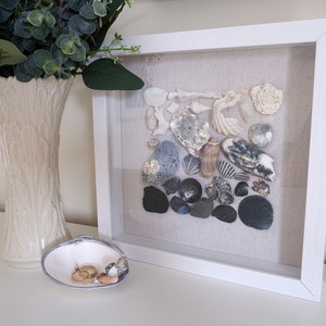Color Gradient Shell Mosaic Shadow Box Art With Glass Enclosure ...