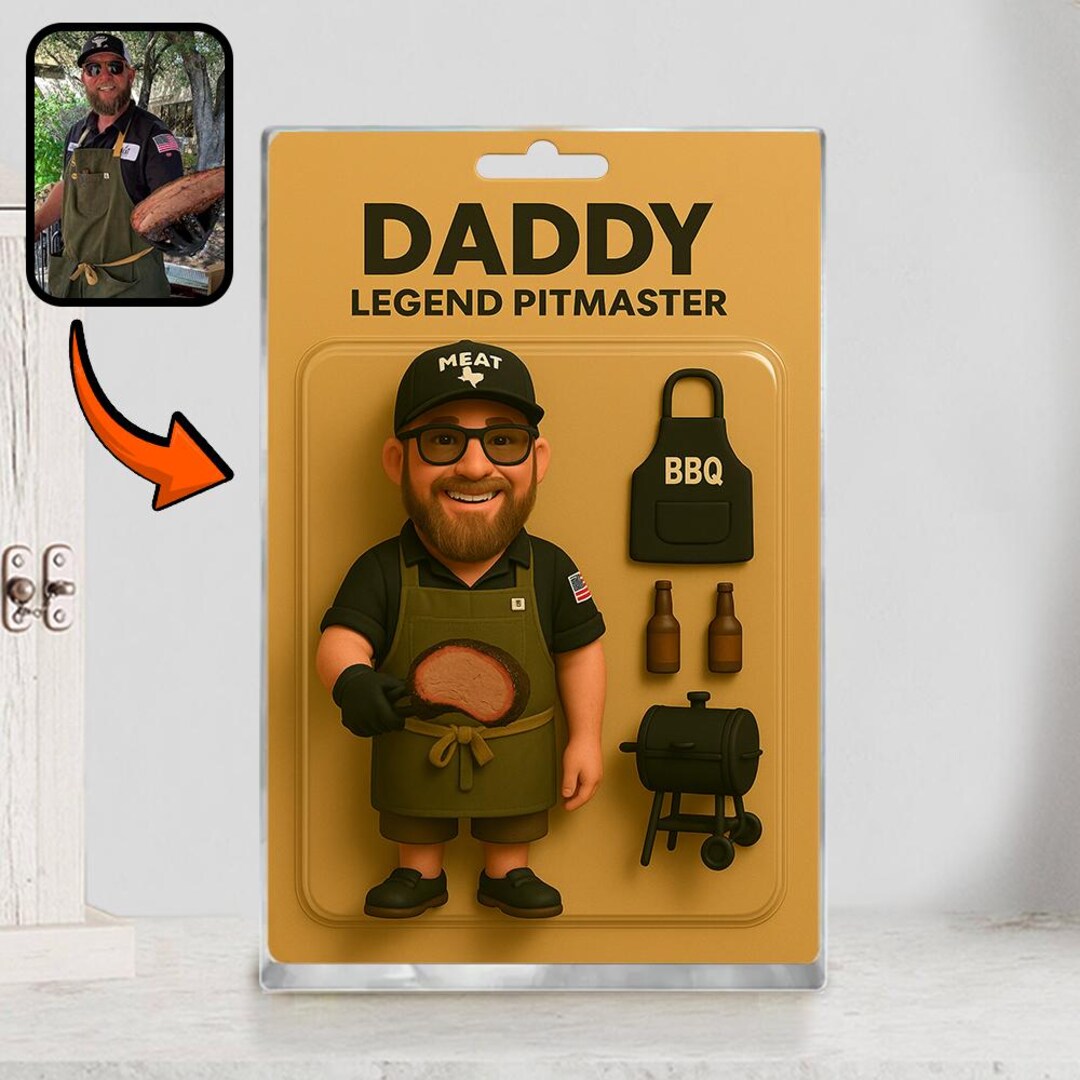 Personalized Fathers Day Gift for Dad, Custom Photo Dad Action Figure ...