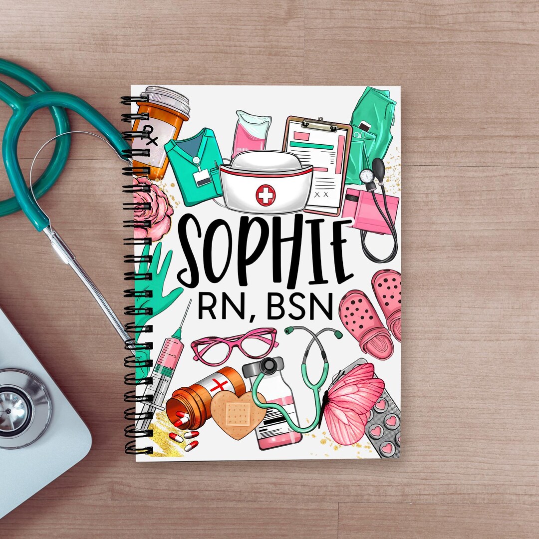 Personalized Nurse Gift, Custom Nurse Notebook, RN BSN Nurse Name ...