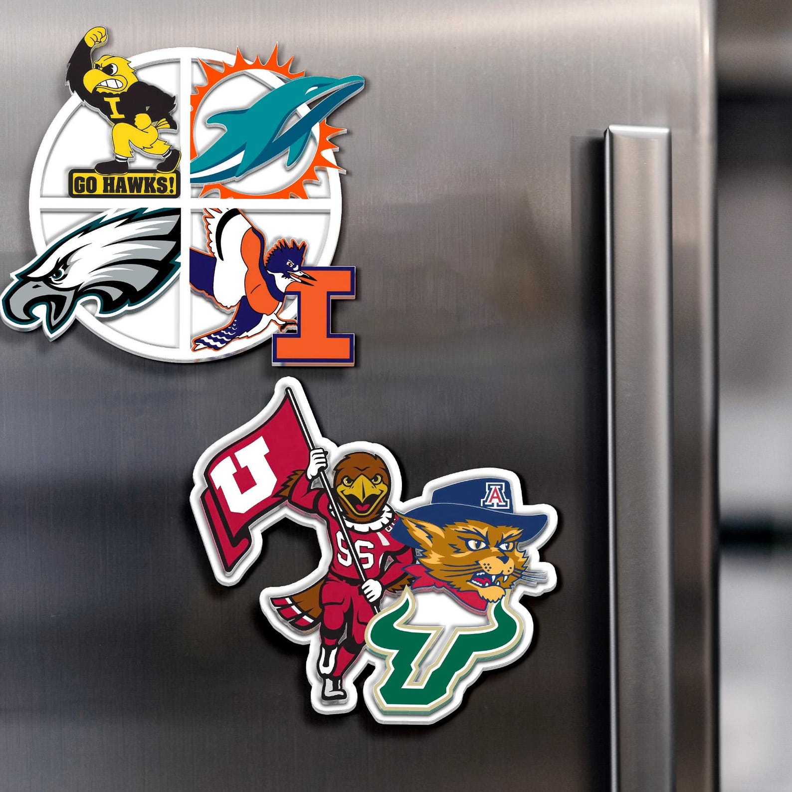 Personalized 3D Sports Teams Collage Acrylic Magnet: Sports Team Mascot ...