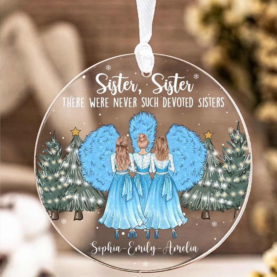 Personalized Sister Ornament, Custom Sister Christmas 2024 Ornament ...