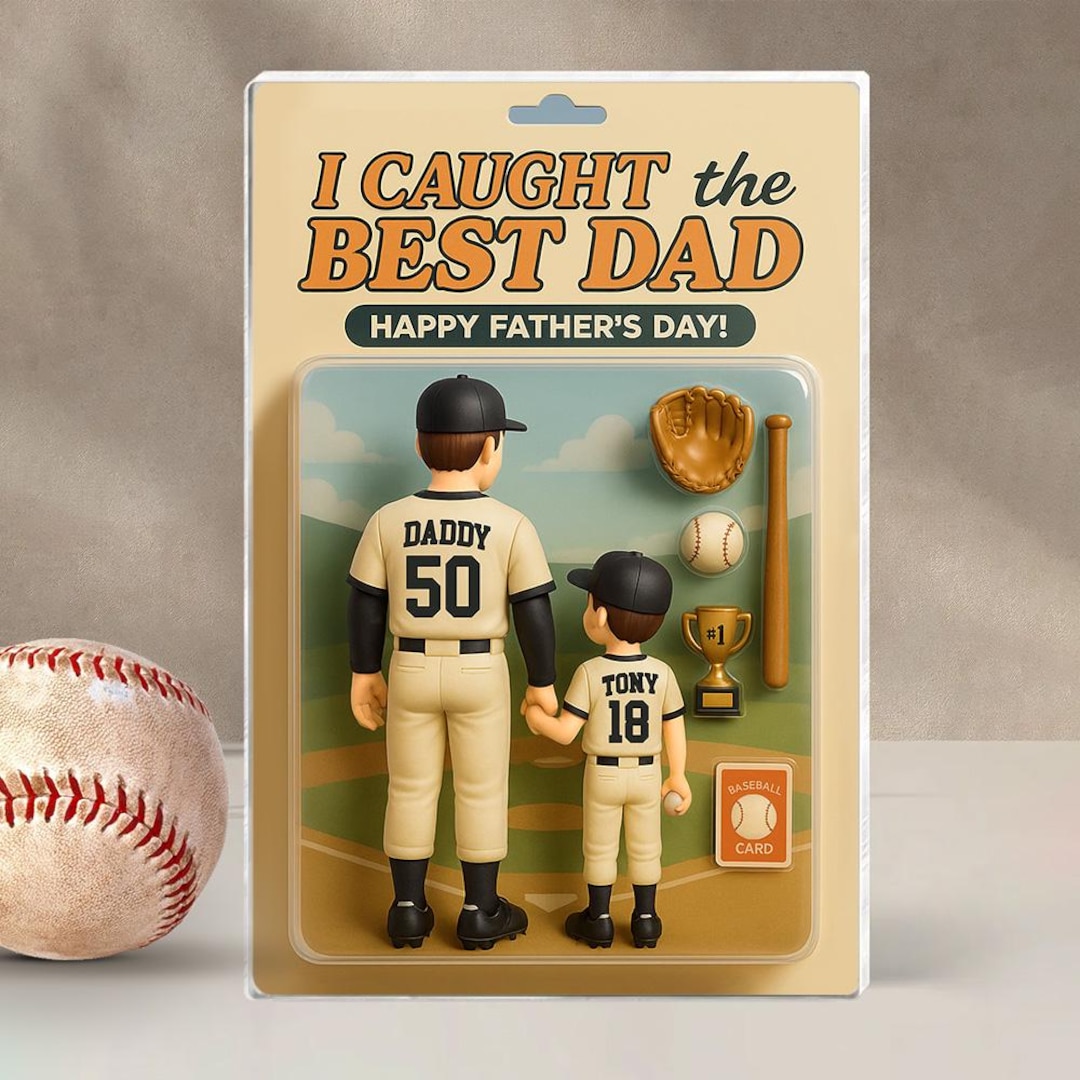 Personalized Father's Day Gift for Dad, Custom Baseball Dad Action ...