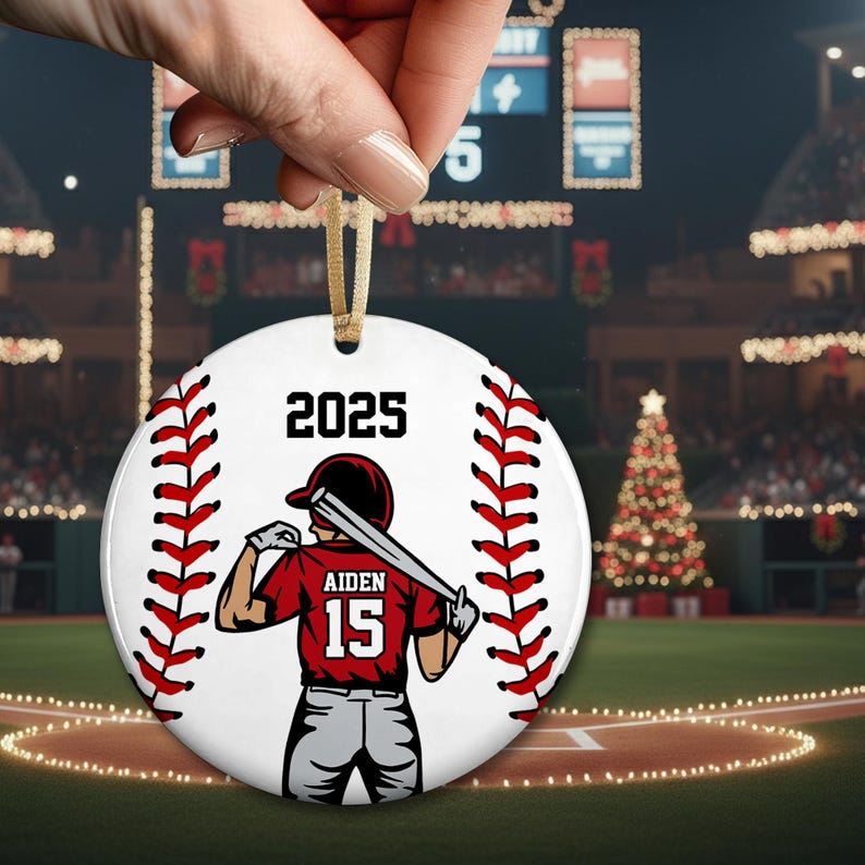 Personalized Ceramic Baseball Ornament: Christmas Kids Boy Gift - Etsy