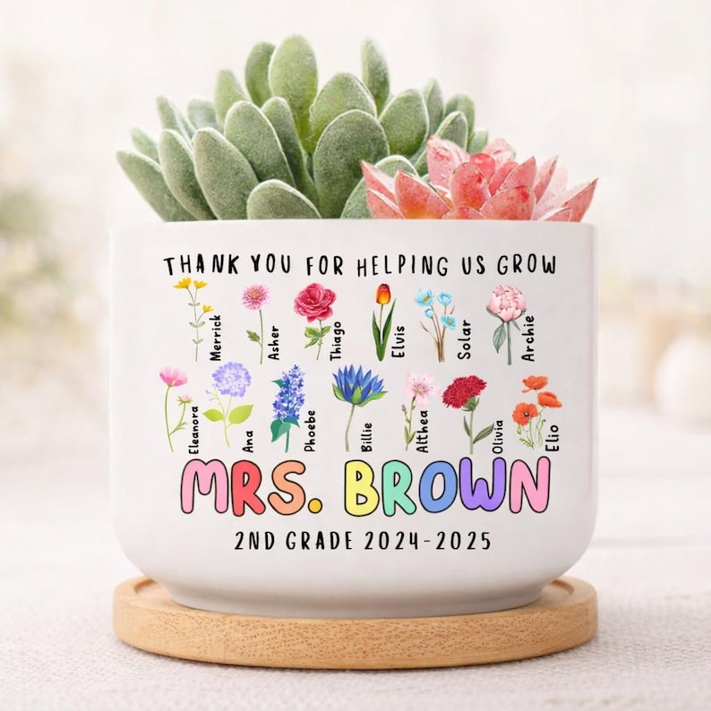 Personalized Teacher Appreciation Gifts, Custom Flowers Teacher With ...