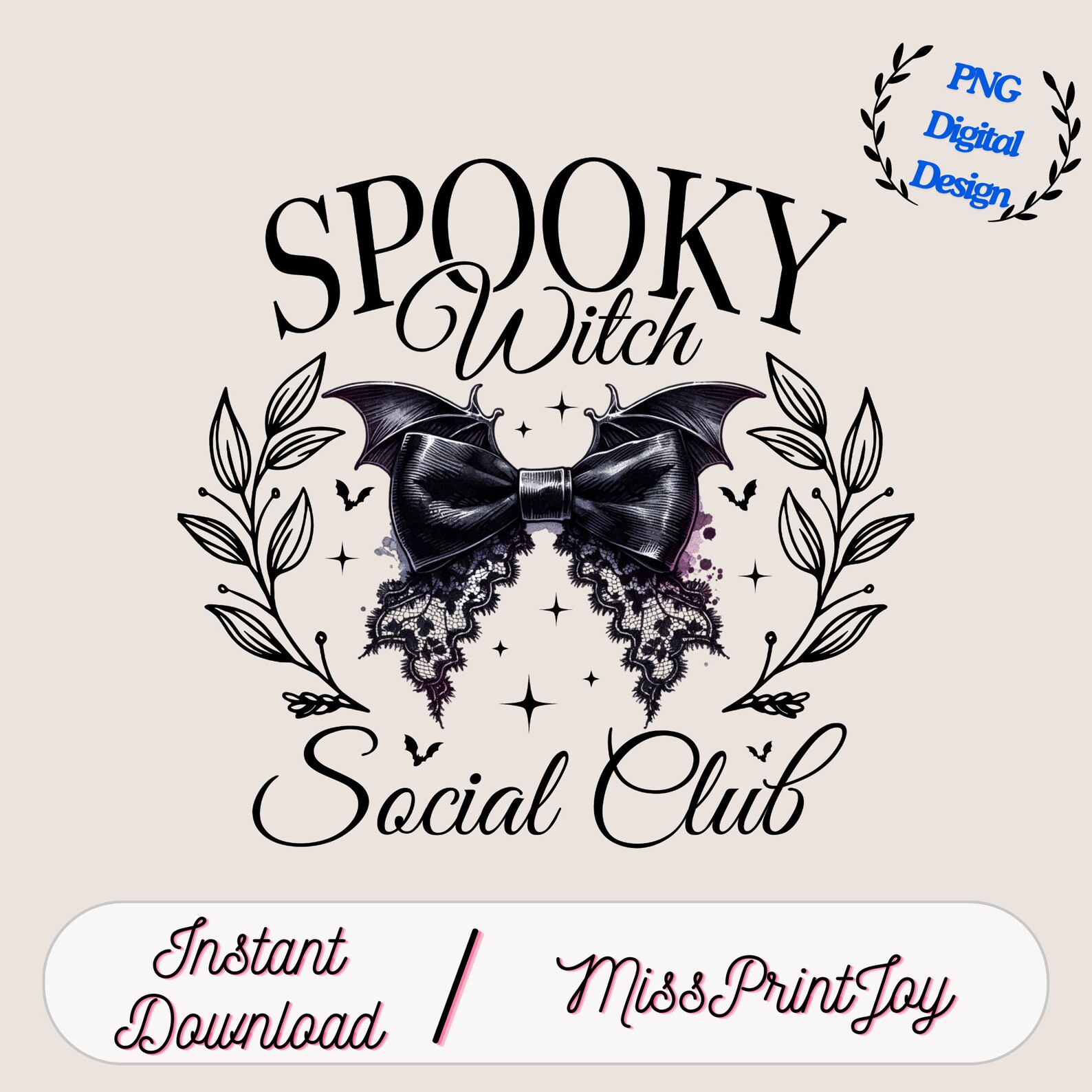 Spooky Witch Social Club Png, Coquette Halloween Png, Halloween Png ...