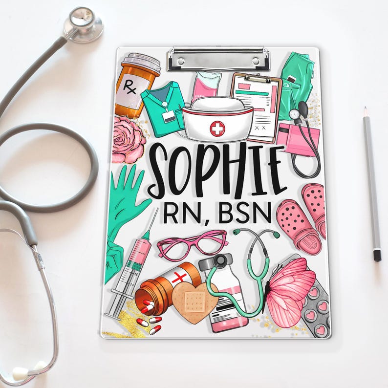 Personalized Nurse Gift, Custom Nurse Clipboard, RN BSN Nurse Name ...