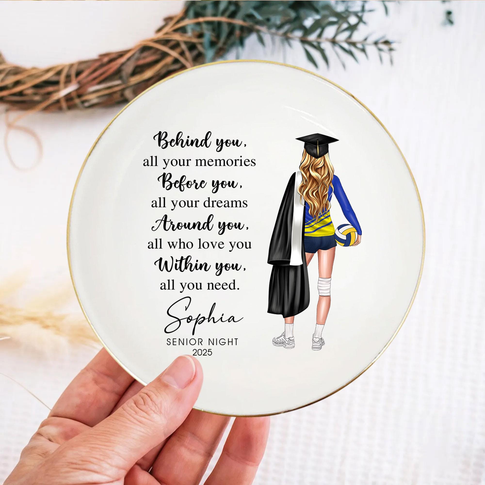 Personalized Ceramic Volleyball Senior Ring Dish: Senior Night Gift - Etsy