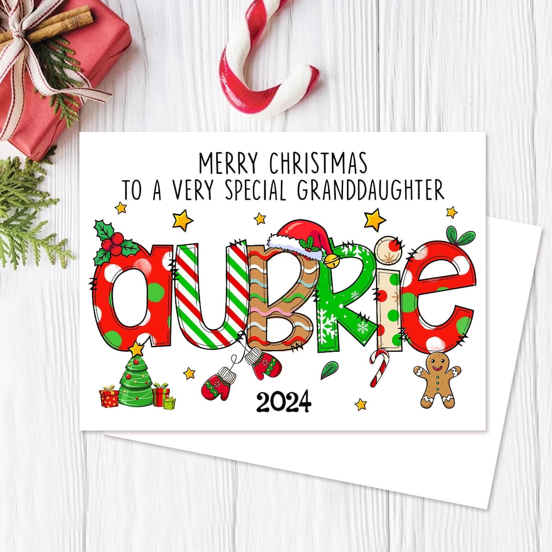 Personalized Christmas Card for Kids, Custom Alphabet Christmas Name ...
