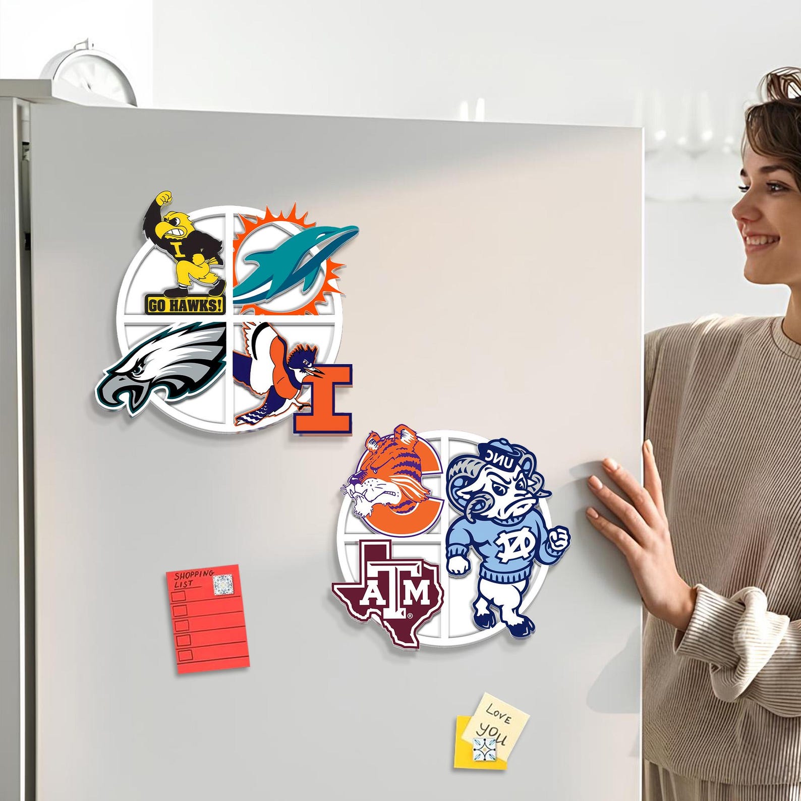 Personalized 3D Sports Teams Collage Acrylic Magnet: Sports Team Mascot ...