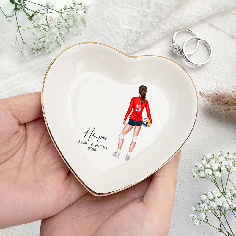 Personalized Ceramic Volleyball Senior Ring Dish: Senior Night Gift - Etsy