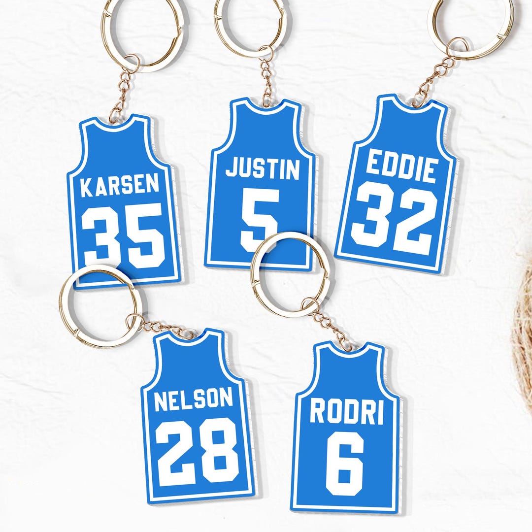 Personalized Basketball Team Gift, Custom Basketball Jersey Keychain ...