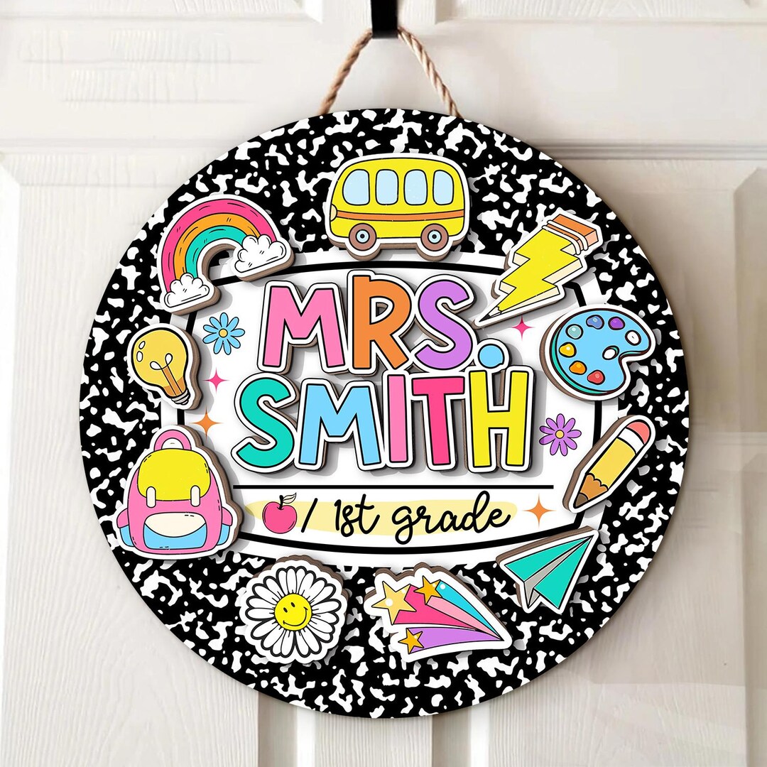 Personalized Teacher Appreciation Gift, Custom 3D Teacher Name Door ...