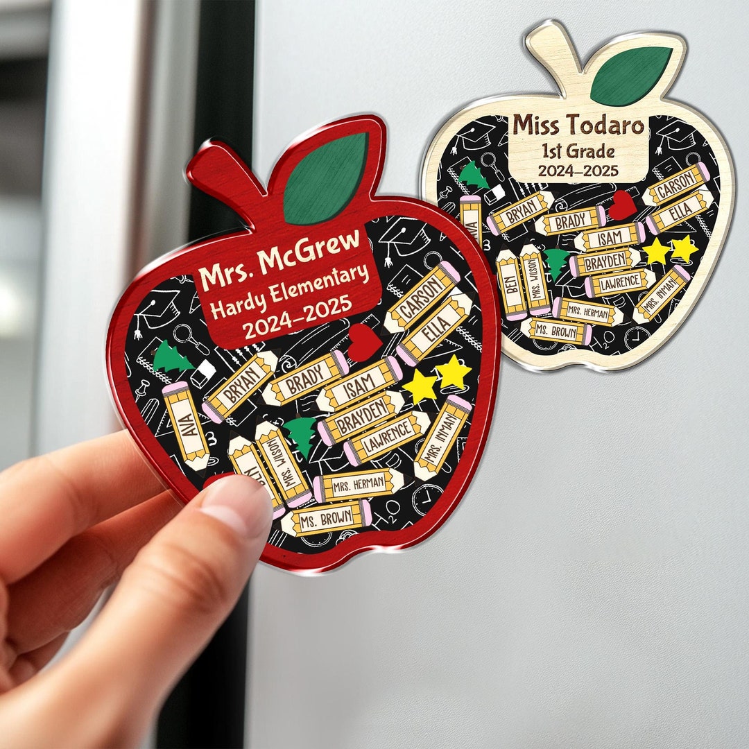 Personalized Teacher Apple Shaker Ornament: Teacher Appreciation Gift ...