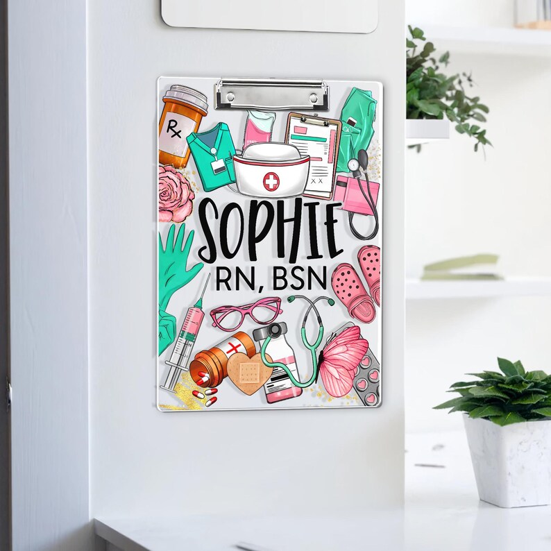Personalized Nurse Gift, Custom Nurse Clipboard, RN BSN Nurse Name ...