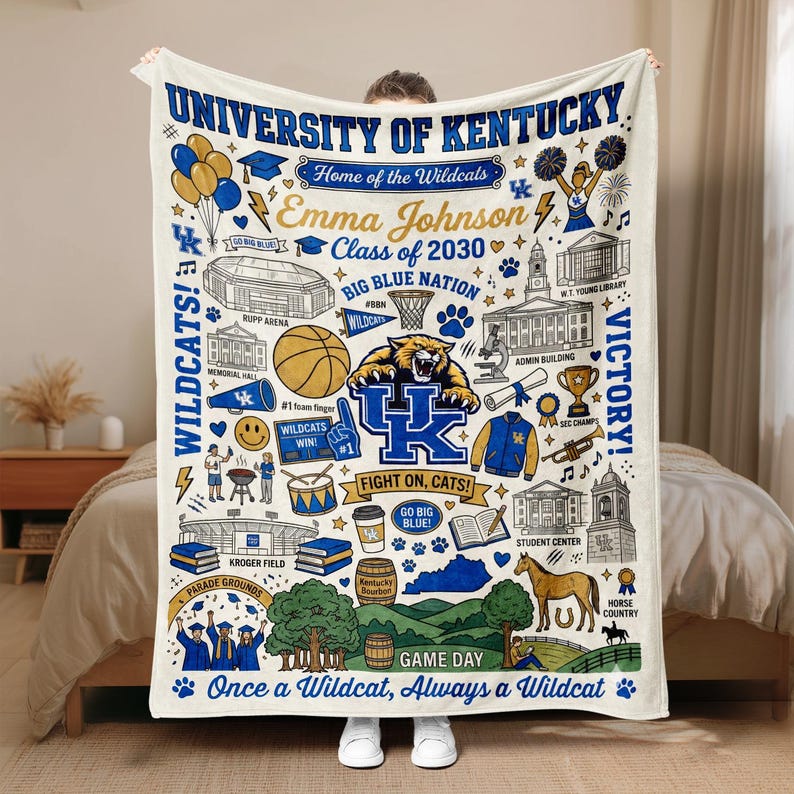 Personalized University Campus Blanket, Custom High School College ...