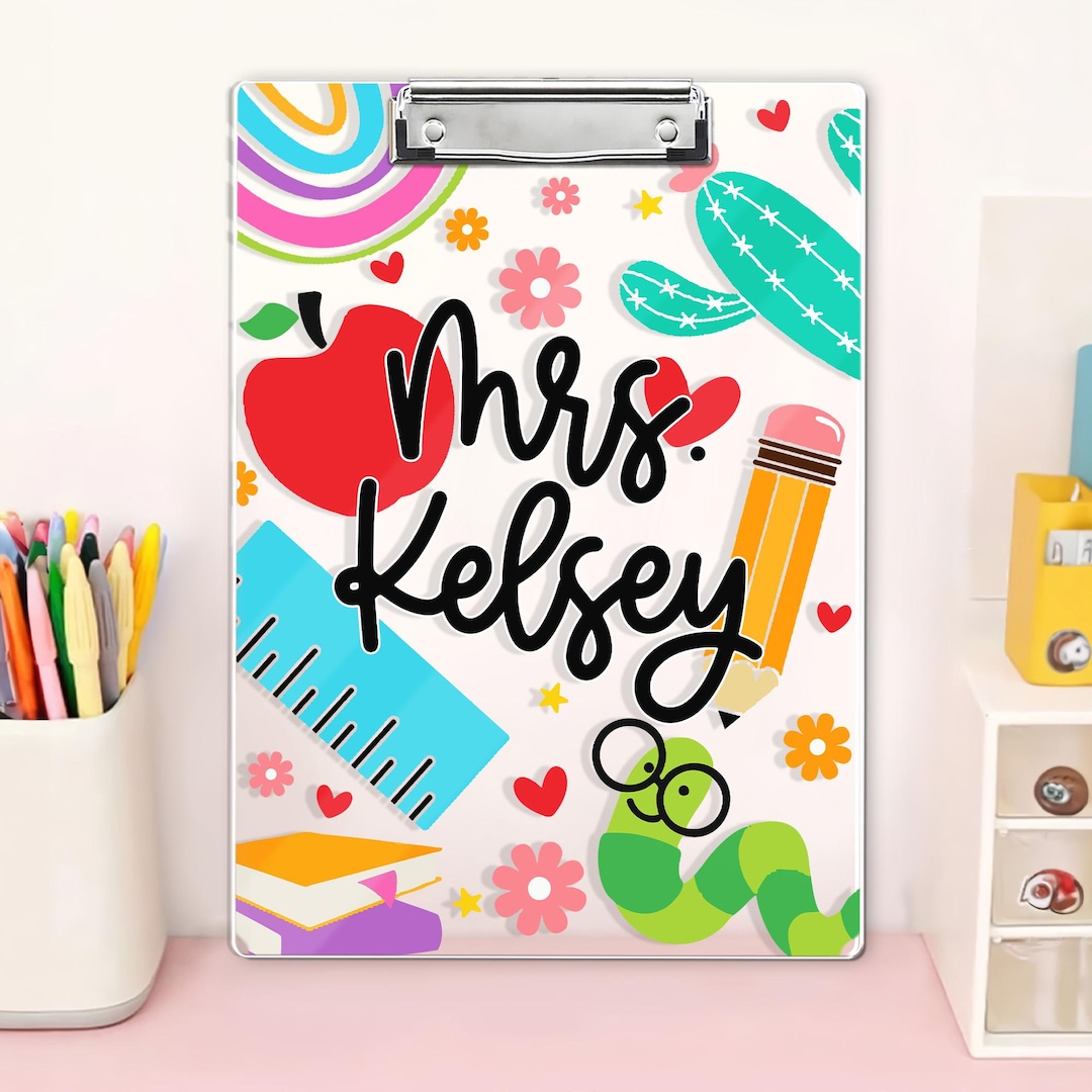 Personalized Teacher Gift, Custom Clipboard With Teacher Name, School ...