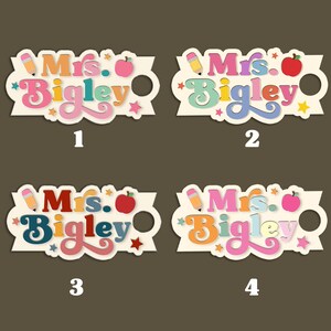 Personalized Retro Teacher Tumbler Name Tag, Custom Teacher Name Lid ...