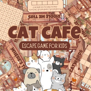 Printable Cat Escape Room Game for Kids | Cute Printable Cat Game ...
