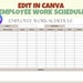 Employee Work Schedule Template / Canva Employee Work Schedule / Canva ...
