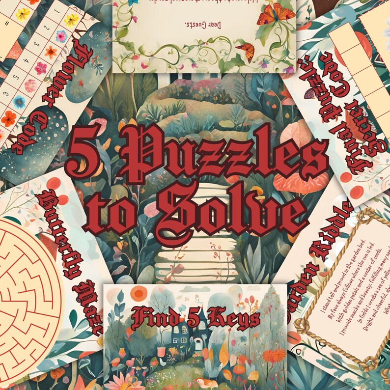 Printable Garden Escape Game Enchanted Garden Game Garden Puzzle Game ...