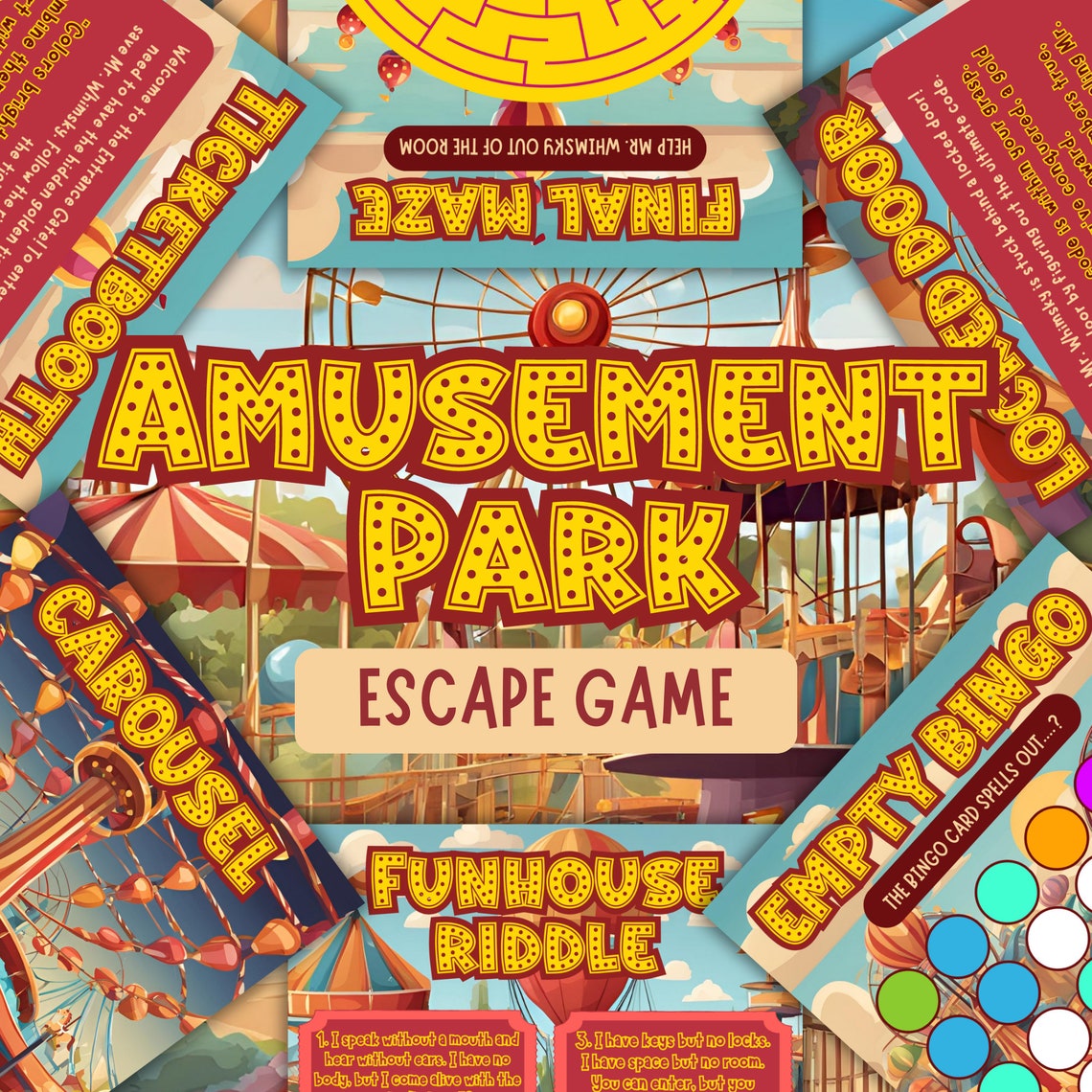 Printable Amusement Park Game | Amusement Park Escape Game for Kids ...