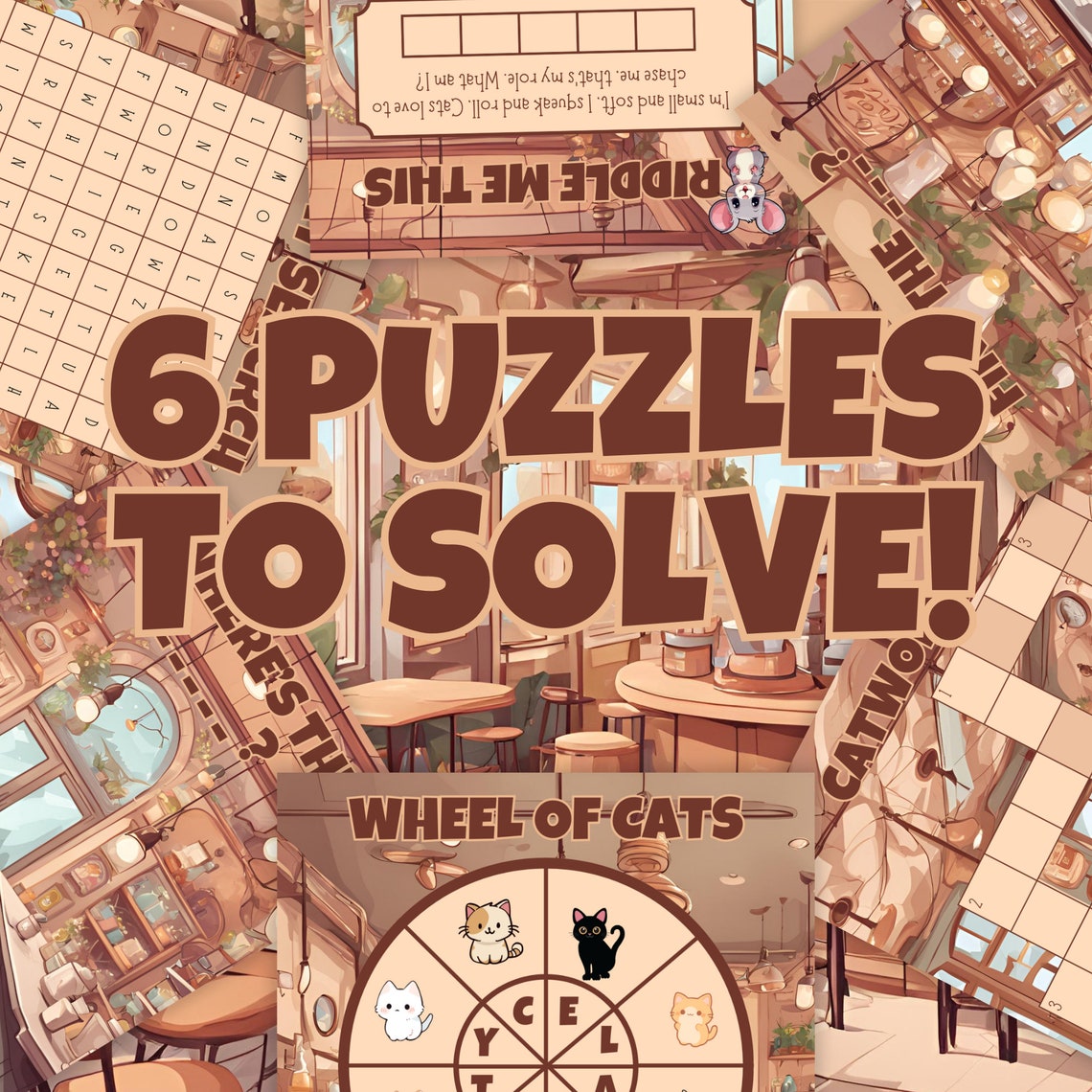 Printable Cat Escape Room Game for Kids | Cute Printable Cat Game ...