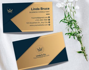 Printable Business Card Template, Business Card Template QR Code ...