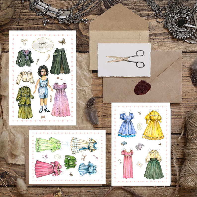 Paper Doll, Hand Painted Doll, Watercolor Doll, Paper Doll Printable ...