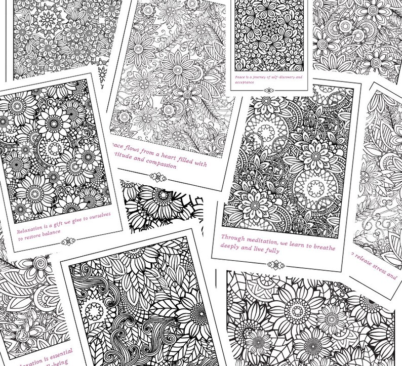 Adult Coloring Pages, Mandala Flower Coloring Pages, Instant Download ...
