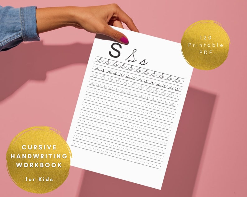Cursive Handwriting Practice Workbook for Kids, Printable Cursive ...