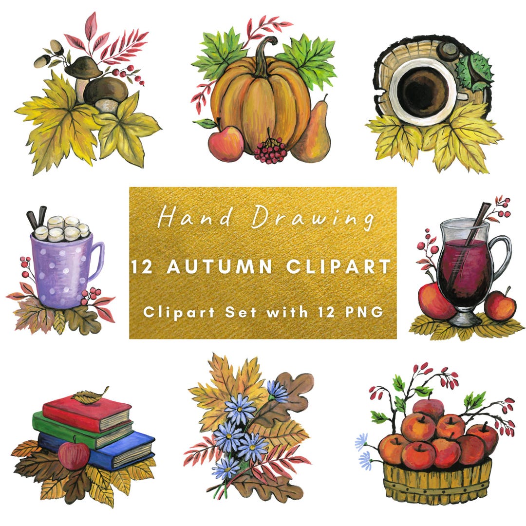 12 Autumn Hand Drawing Clipart, High Quality, PNG, Transparent ...