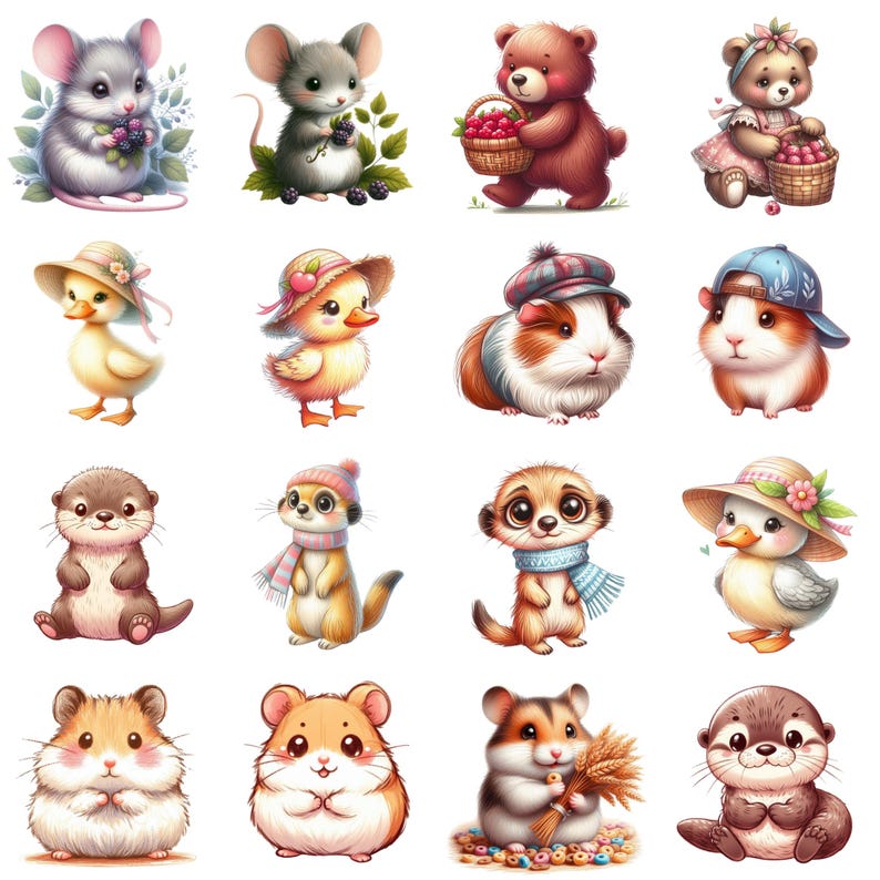 200 PNG SVG Cute Little Animal Clipart, Cute Animals, High Quality ...