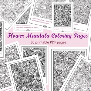 Adult Coloring Pages, Mandala Flower Coloring Pages, Instant Download ...