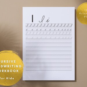 Cursive Handwriting Practice Workbook for Kids, Printable Cursive ...