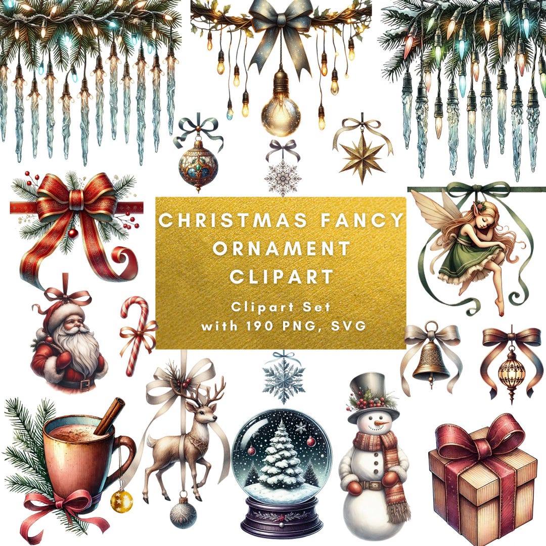 Christmas Fancy Ornament Clipart 190 PNG SVG Christmas Elegant ...