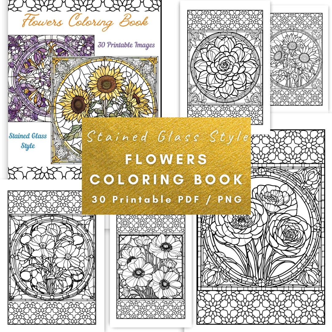 Flowers Coloring Book, Flowers Coloring Pages, Adult Coloring Pages ...