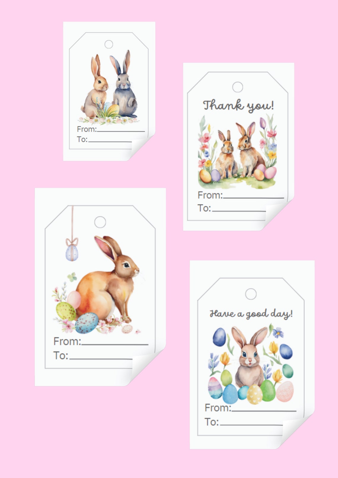 Easter Gift Tags Printable, Tags for Easter, Bunny Gift Tag, Instant ...