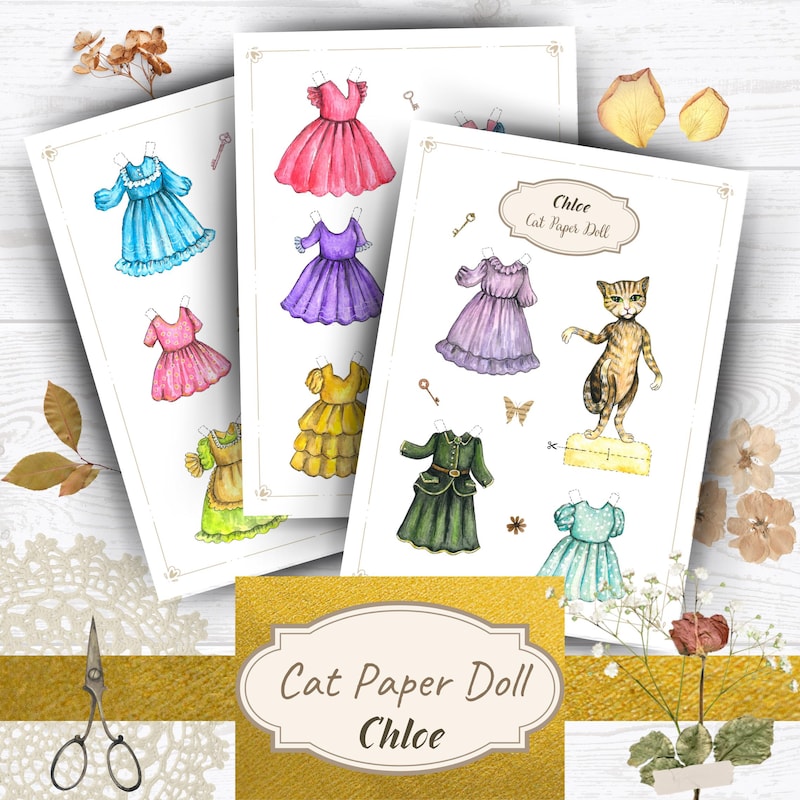 Cat Paper Dolls - Etsy
