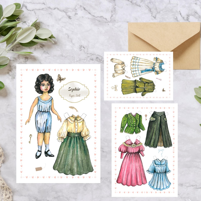 Paper Doll, Hand Painted Doll, Watercolor Doll, Paper Doll Printable ...