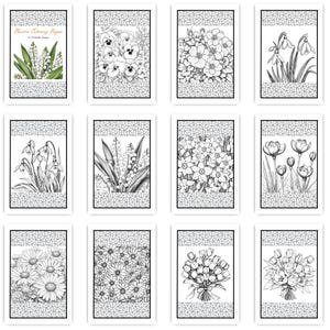 Flowers Coloring Book, Flowers Coloring Pages, Adult Coloring Pages ...