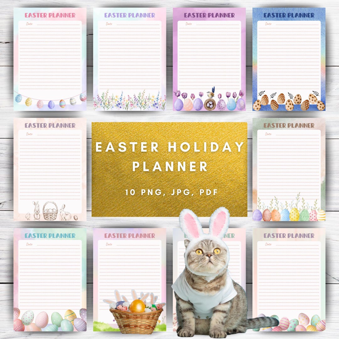 Easter Holiday Planner, Easter Printable, A4, 10 PDF Pages, Instant ...