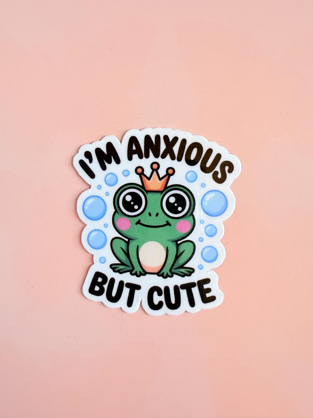 Anxious but Frog Sticker | Matte Vinyl Mental Health Decal - Etsy
