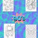 90s Nostalgia Coloring Book: Retro Pop Culture Art (45 Page Digital ...