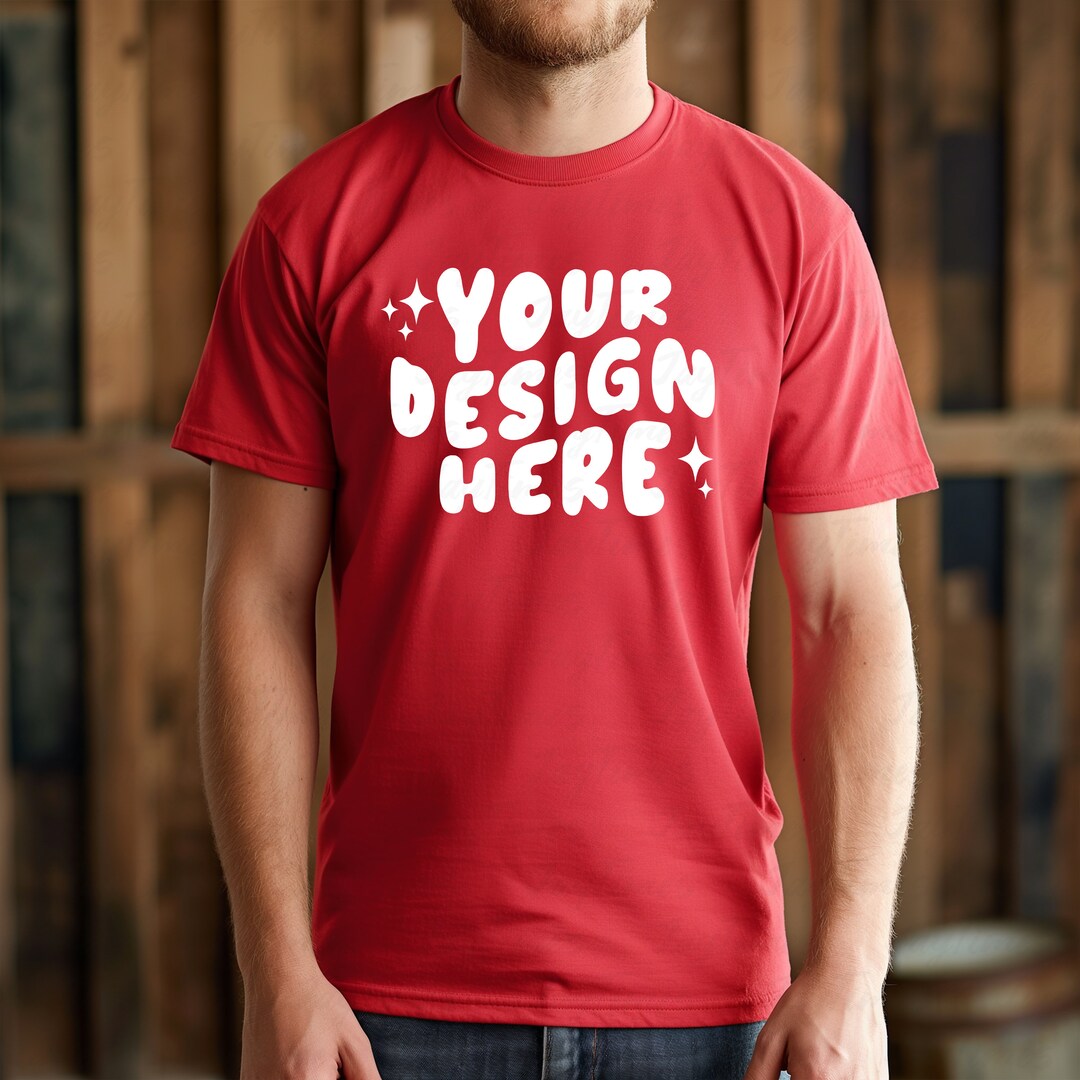 Comfort Colors C1717 Red Shirt, CC Mockup, Red Mockup, Unisex Size ...