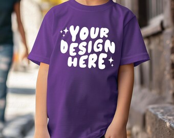 Gildan 5000B T-shirt Mockup, Kids Shirt Mock, Aesthetic G5000B Mockup ...