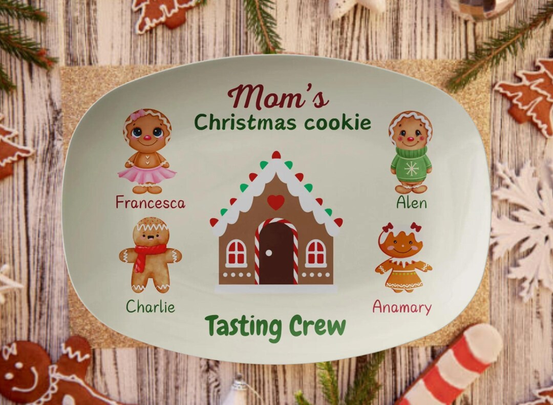 Mom's Christmas Gift, Mom's Christmas Cookie Tasting Crew Plate, Family ...