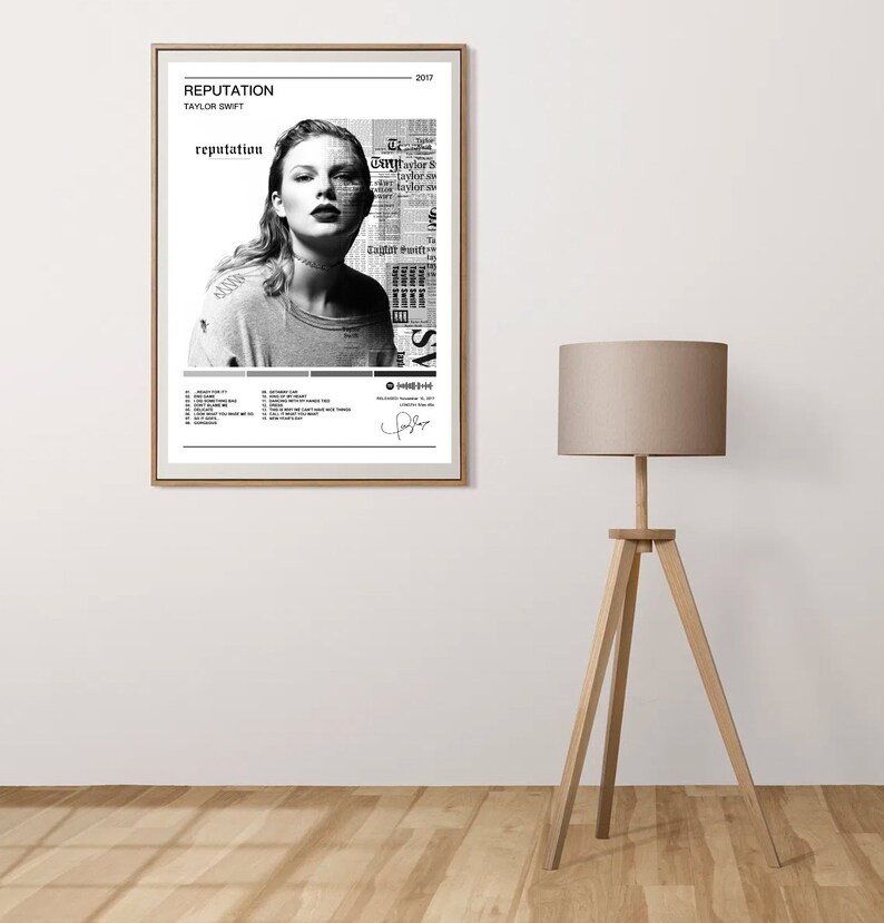 Taylor Swift Reputation Album Poster Swiftie Merch Custom Poster Wall ...