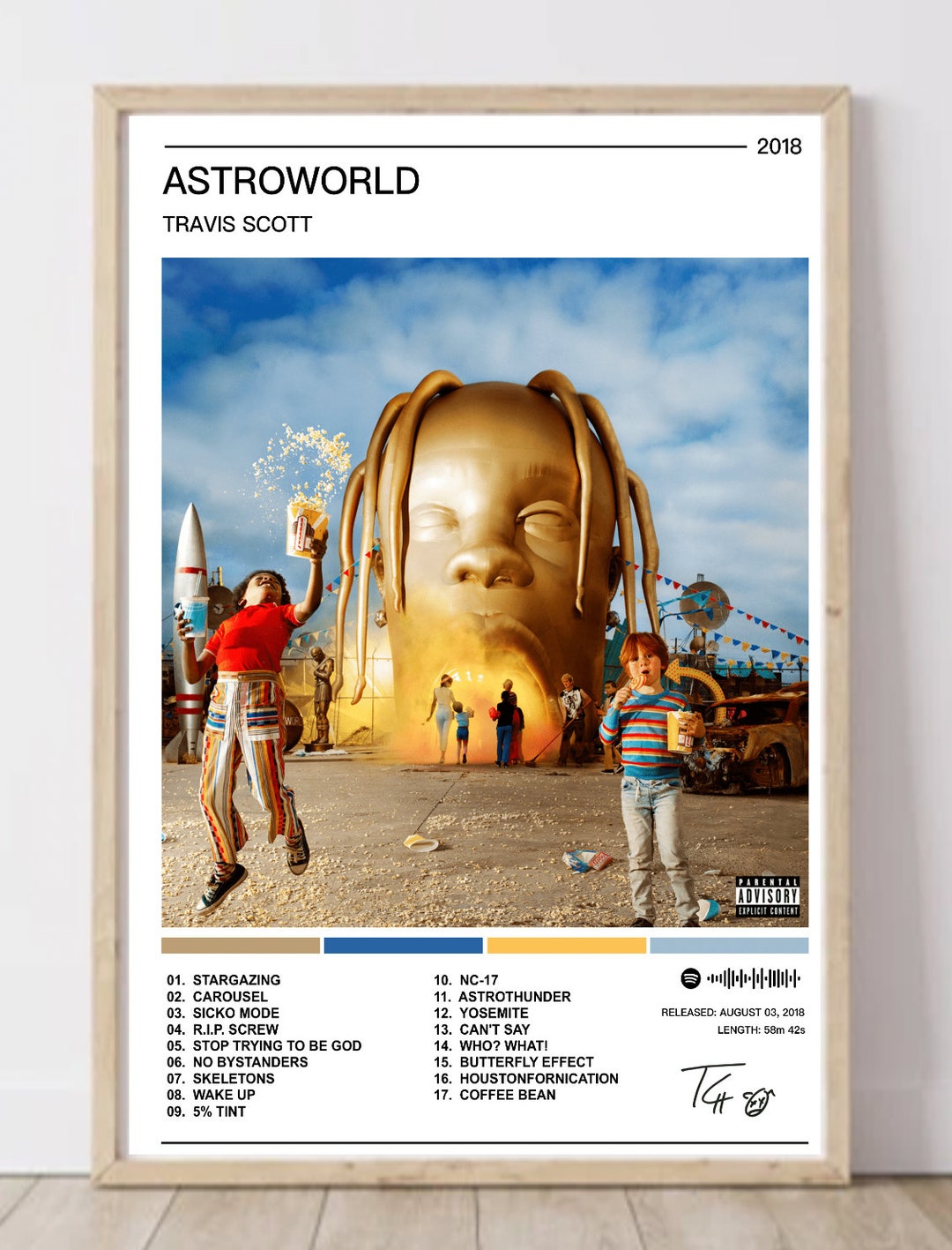 Travis Scott Astroworld Album Poster Merch Custom Poster Wall Art Print ...