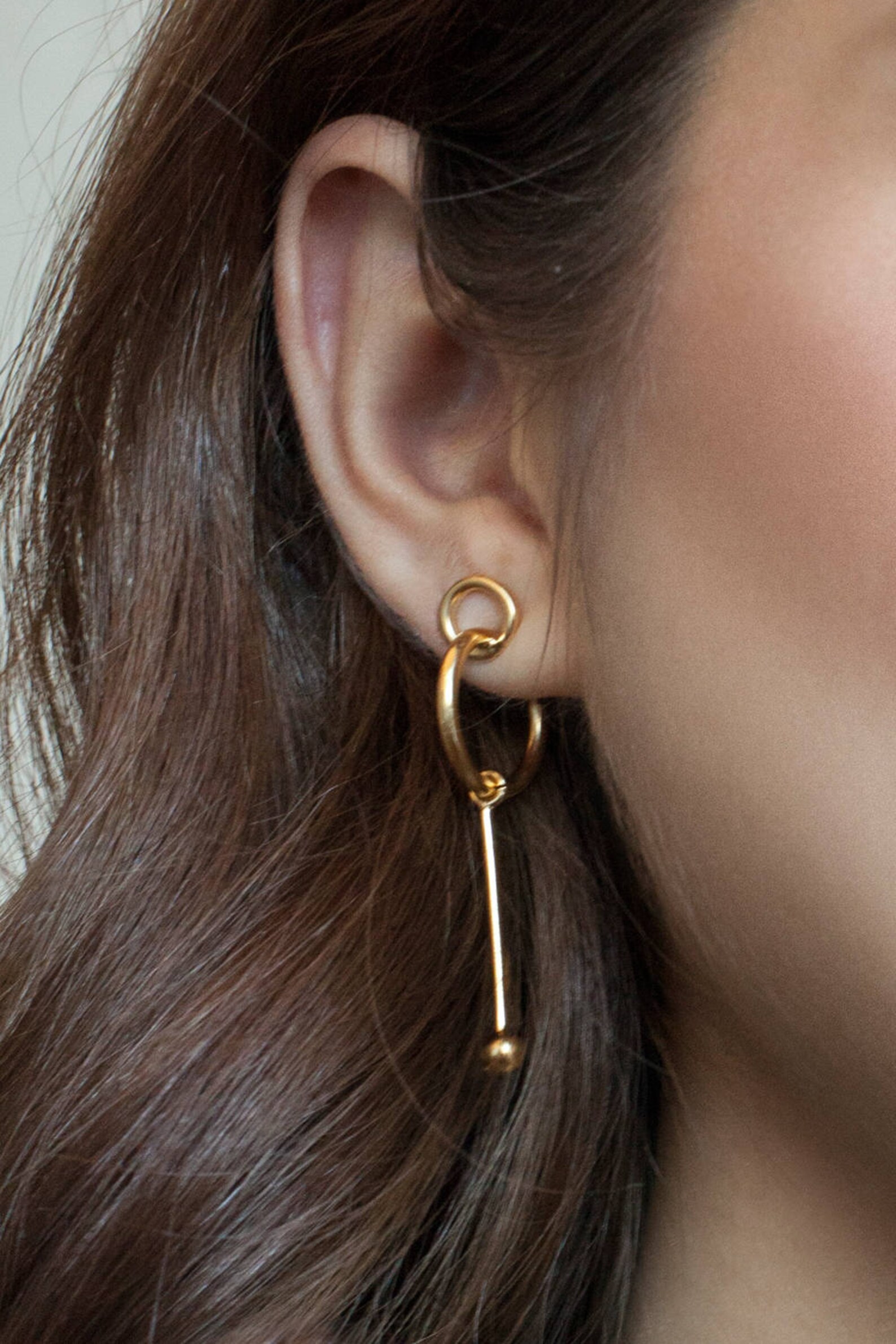 Tami Modernist Earrings Double Loop Earrings Silver - Etsy