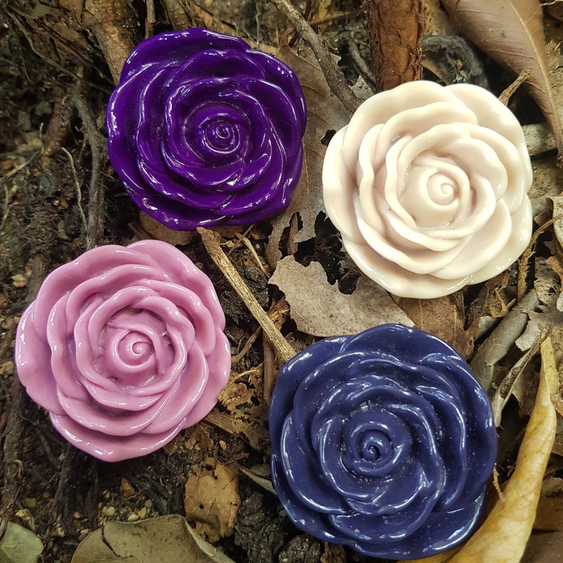 Purple Flower Beads - Etsy